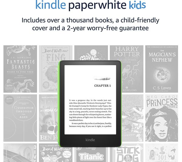 AMAZON Kindle Paperwhite Kids 6.8" eReader - 16 GB, Emerald Forest ...