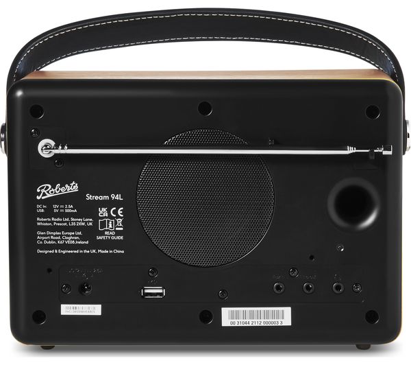 ROBERTS Stream 94L DAB+/FM Smart Bluetooth Radio - Black & Cherry Wood - STREAM94L - Currys Business