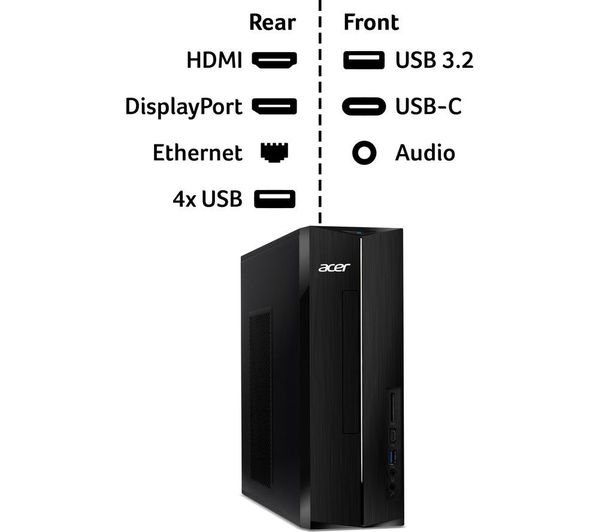 ACER Aspire XC-1710 Desktop PC - Intel® N100, 256 GB SSD, Black - DT ...