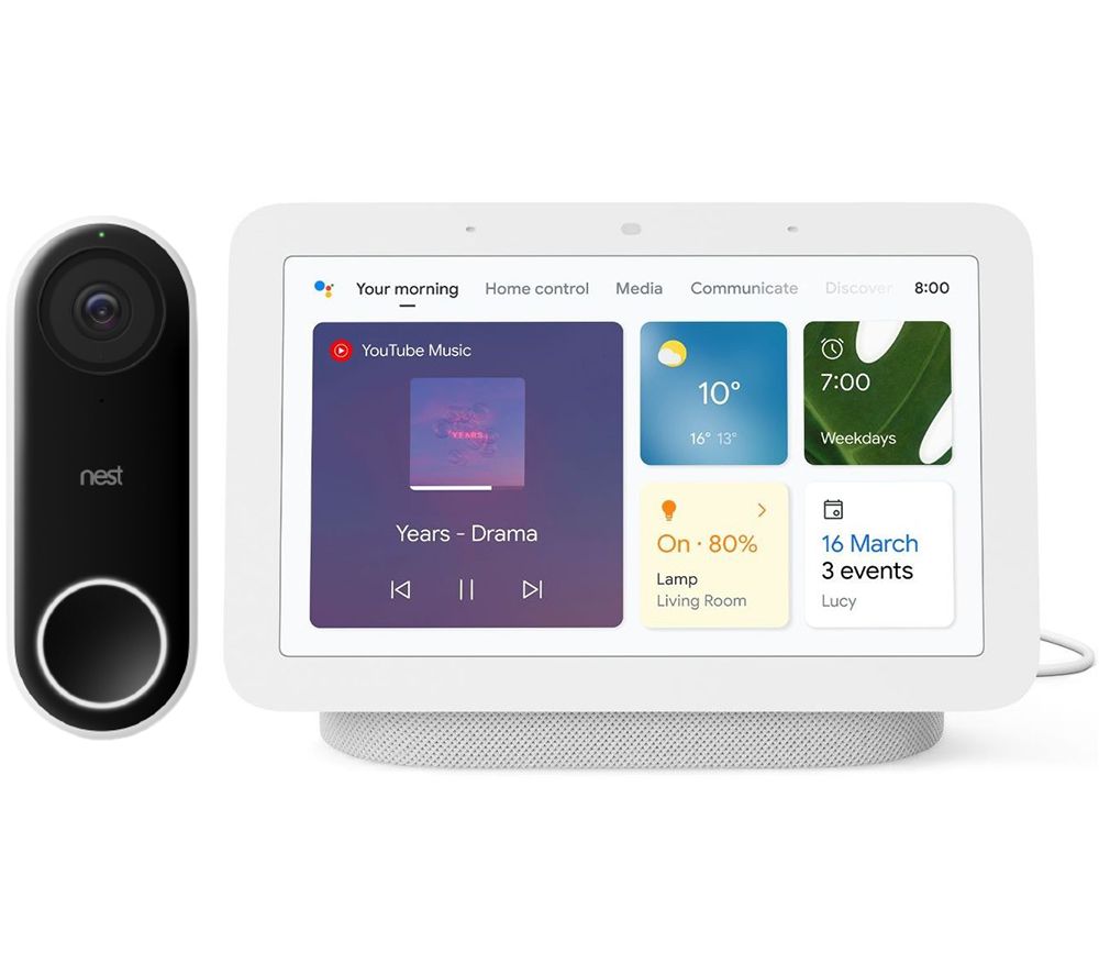 GOOGLE Nest Hello Video Doorbell & Nest Hub (2nd Gen) Bundle - Chalk ... GOOGLE Nest Hello Video Doorbell & Nest Hub (2nd Gen) Bundle - Chalk ...