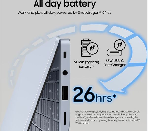 SAMSUNG Galaxy Book4 Edge 15.6" Laptop, Copilot+ PC - Snapdragon X Plus ...