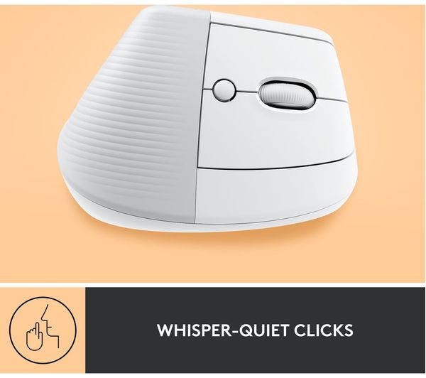 LOGITECH Lift Vertical Ergonomic Optical Mouse - White - 910-006475 ...