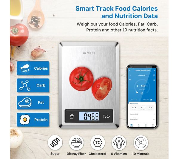 RENPHO Calibra 1 Smart Nutrition Scales - Stainless Steel - PUK-ES ...