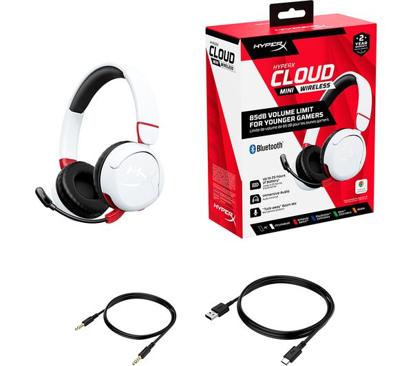 HYPERX Cloud Mini Kids Wireless Gaming Headset - White - 7G8F2AA - Currys Business