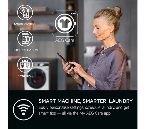 AEG 9000 AbsoluteCare LFR95146WS WiFi-enabled 10 kg 1400 rpm Washing ...