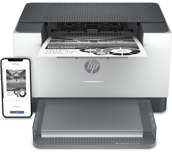 HP LaserJet M209DW Monochrome Wireless Laser Printer - 6GW62F#B19 ...
