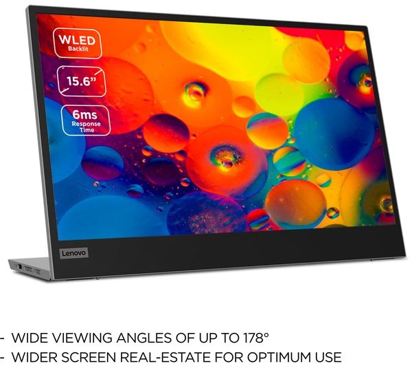 LENOVO L15 Full HD 15.6" IPS LCD Mobile Monitor - Black - 66E4UAC1WL ...
