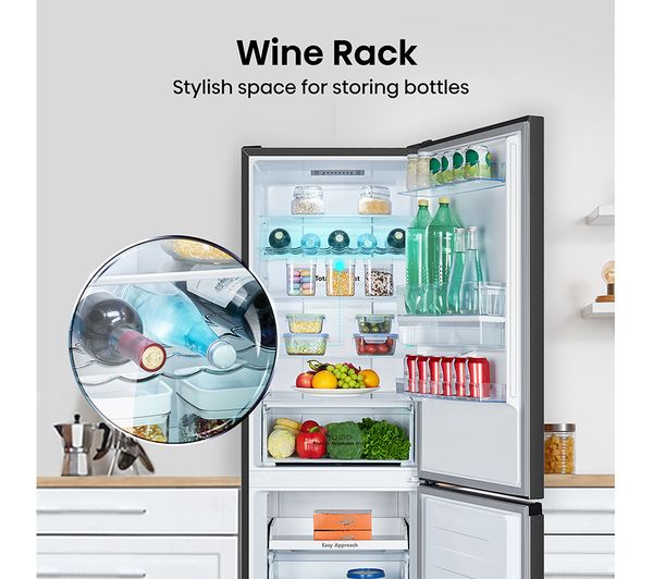 HISENSE RB390N4WBE 60/40 Fridge Freezer - Black - RB390N4WBE - Currys ...