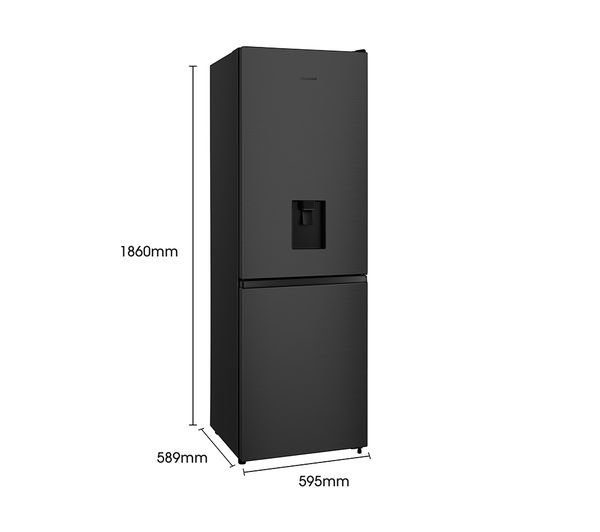 HISENSE RB390N4WBE 60/40 Fridge Freezer - Black - RB390N4WBE - Currys ...