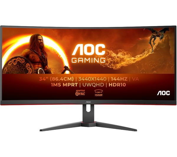 AOC CU34G2XE Wide Quad HD 34" Curved VA Gaming Monitor - Black ...
