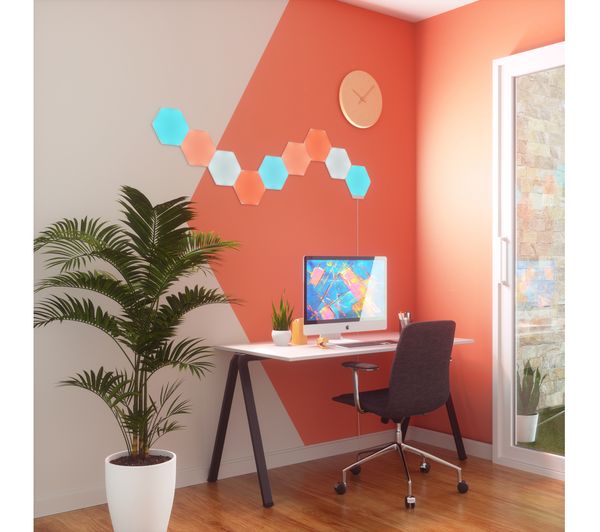 NANOLEAF Shapes Hexagon Smart Lights Starter Kit - Pack of 9 - 253327 ...