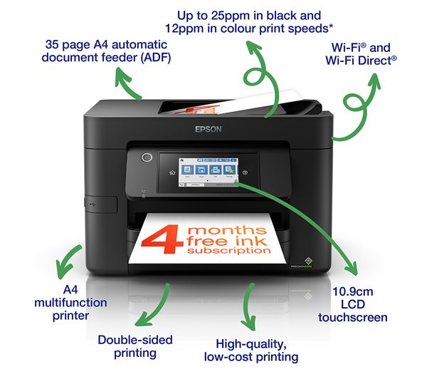 EPSON WorkForce WF-4820 All-in-One Wireless Inkjet Printer with 4 ...