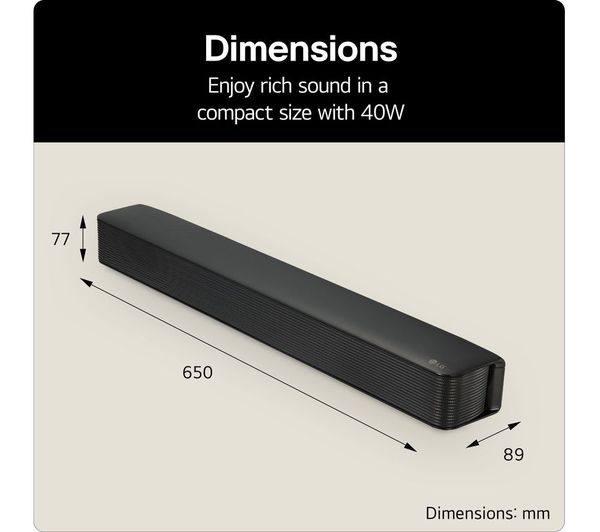 LG SQM1 2.0 Compact Sound Bar - SQM1 - Currys Business