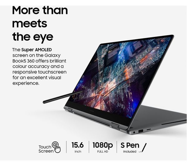SAMSUNG Galaxy Book5 360 15.6" 2 in 1 Laptop, Copilot+ PC - Intel® Core ...
