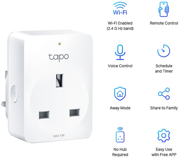 TP-LINK Tapo P100 Mini Smart WiFi Socket - Pack of 4 ...
