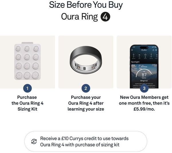 OURA Ring 4 - Stealth, Size 13 - 000000000010437415 - Currys Business
