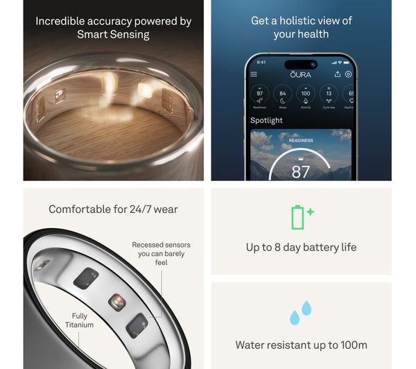 OURA Ring 4 - Stealth, Size 13 - 000000000010437415 - Currys Business