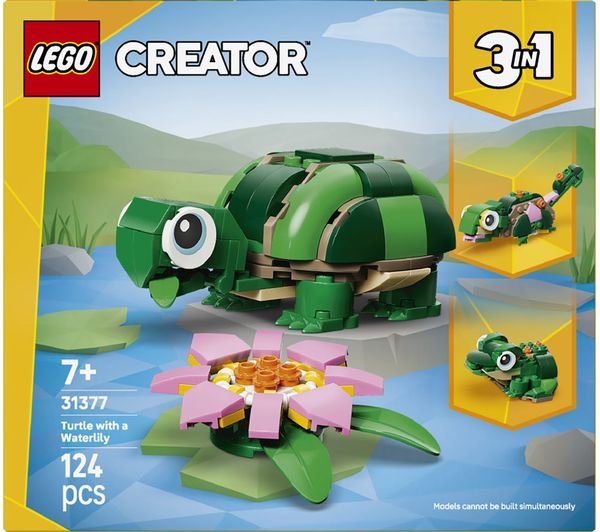 LEGO Creator 31377 3-in-1 Turtle with a Water Lily Flower Set - 31377 ...