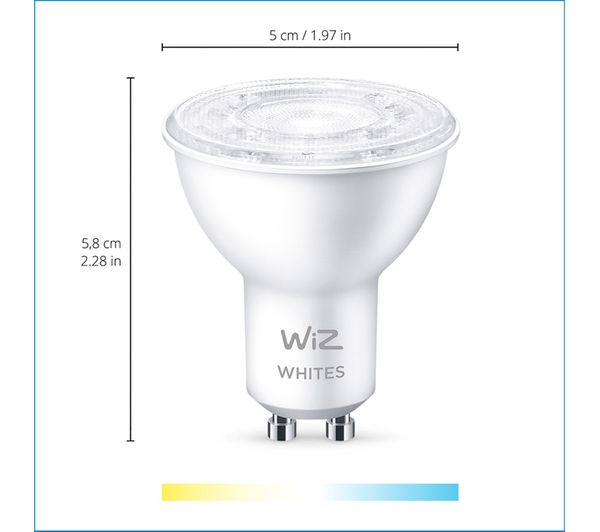 WIZ Tunable White Smart Light Bulb - GU10 - 872016907674700 - Currys ...