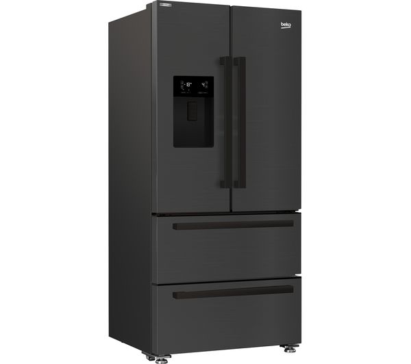 BEKO Pro HarvestFresh GNE460520DVPZ Fridge Freezer - Black Steel ...