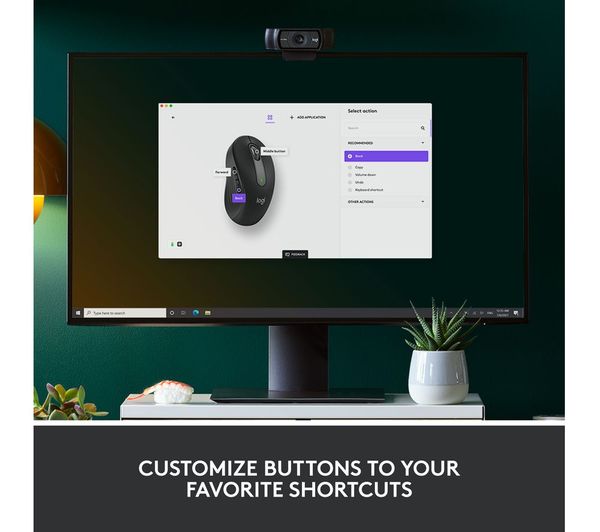 LOGITECH Signature M650 Wireless Optical Mouse - Graphite - 910-006253 ...