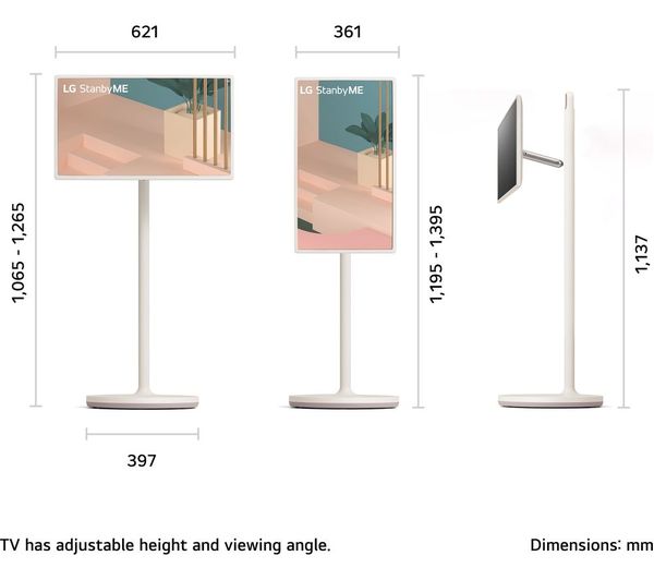 LG StanbyME 27ART10AKPL 27" Smart Full HD HDR LED Portable TV - Beige - 27ART10AKPL.AEKW ...