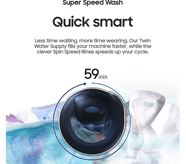 SAMSUNG Series 6 AddWash + Auto Dose WW90T684DLH/S1 WiFi-enabled 9 kg ...