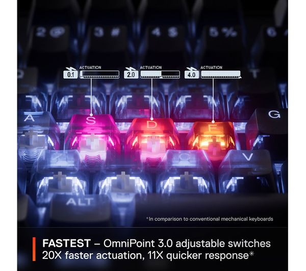 STEELSERIES Apex Pro TKL Gen 3 Mechanical Gaming Keyboard - Black ...