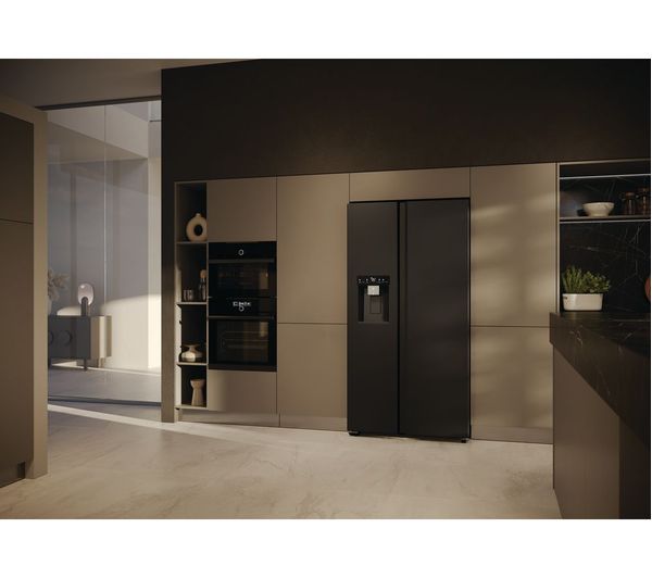 HAIER HSW59F18EIPT American-Style Smart Fridge Freezer - Slate Black ...