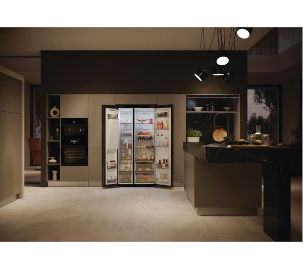 HAIER HSW59F18EIPT American-Style Smart Fridge Freezer - Slate Black ...