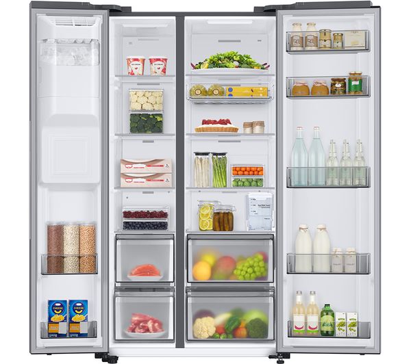SAMSUNG Series 8 SpaceMax RS68CG853ES9/EU American-Style Smart Fridge Freezer - Matte Stainless ...