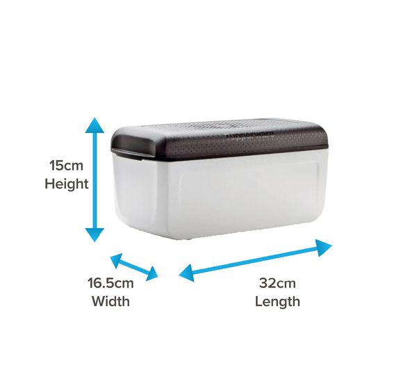 TUPPERWARE BreadSmart Junior Bread Bin - White & Black - 02218 - Currys ...