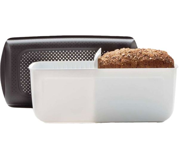 TUPPERWARE BreadSmart Junior Bread Bin - White & Black - 02218 - Currys ...