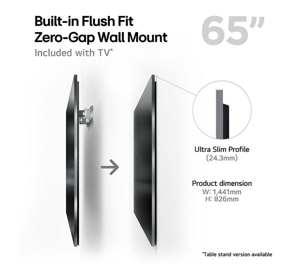 LG OLED65G45LW 65" Smart 4K Ultra HD HDR OLED TV with Wall Mount ...