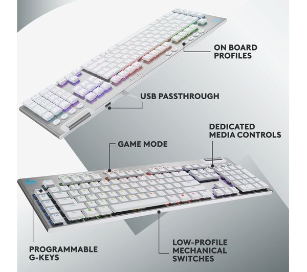 LOGITECH G815 Mechanical Gaming Keyboard - White - 920-011358 - Currys ...