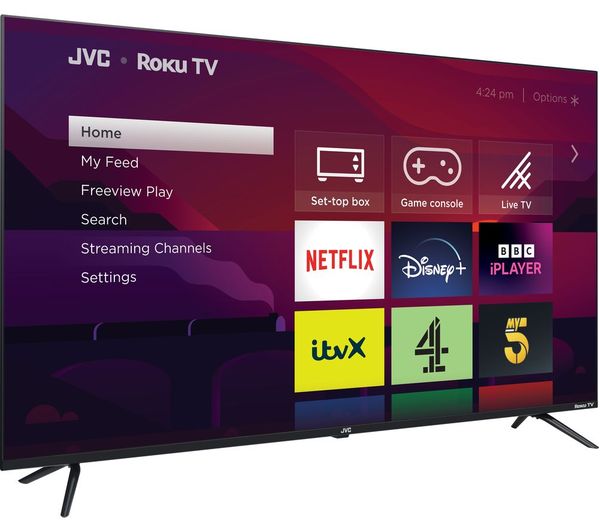 JVC LT-55CR530 Roku TV 55" Smart 4K Ultra HD HDR LED TV - - Currys Business