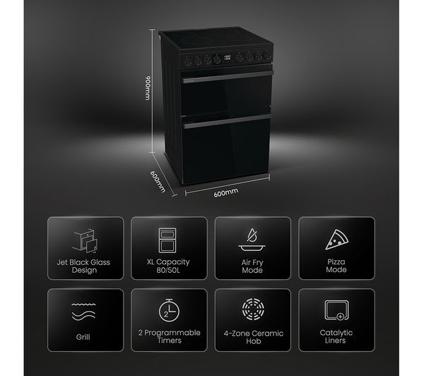 HISENSE Hi6 Max 80/50L HDCEC6C20B 60cm Electric Ceramic Cooker - Jet ...