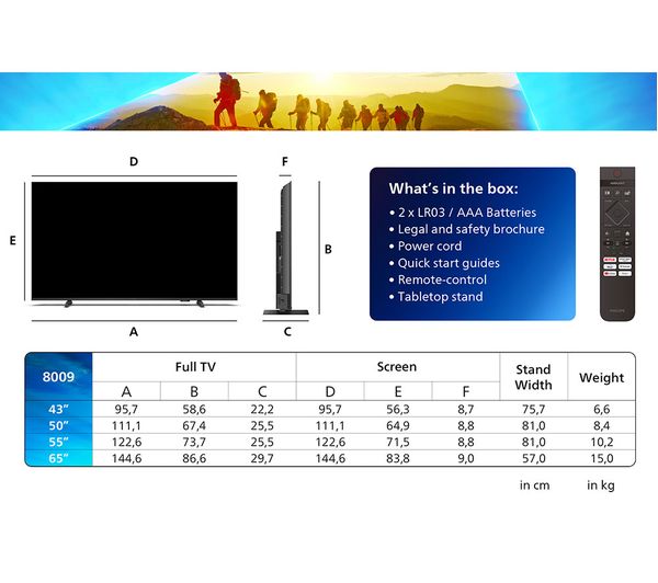 PHILIPS Ambilight 65PUS8009/05 65" Smart 4K Ultra HD HDR LED TV ...