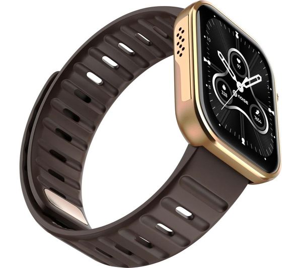 NOISE ColorFit Pro 6 Max Smart Watch - Titanium with Signature Brown ...