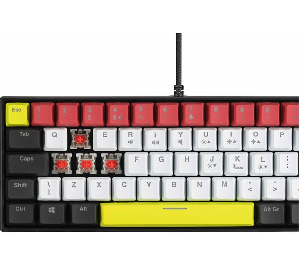 ADX Firefight 60% Mechanical Gaming Keyboard - White, Red & Yellow ...