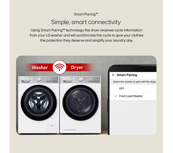 LG V7 DUAL Dry FDV709GN WiFi-enabled 9 kg Heat Pump Tumble Dryer ...