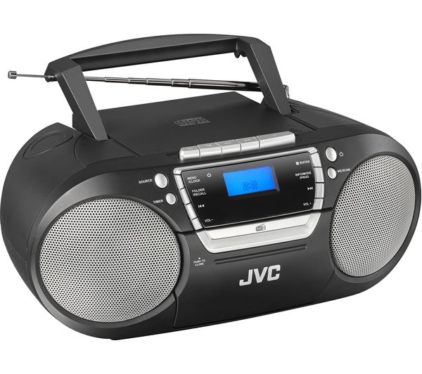 JVC RC-D322B DAB+/FM Bluetooth Boombox - Black - - Currys Business