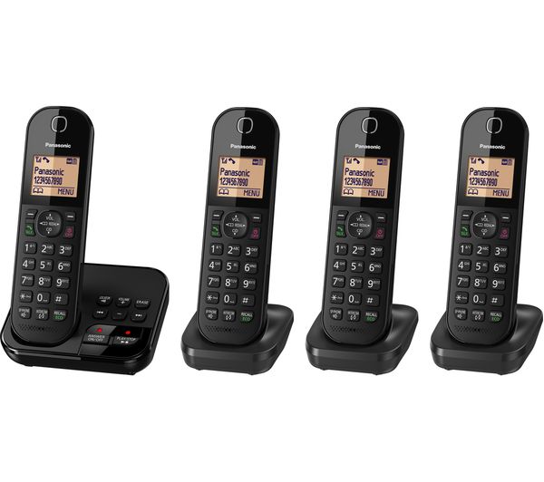KX-TGC424EB Cordless Phone with Answering Machine - Quad Handsets ...