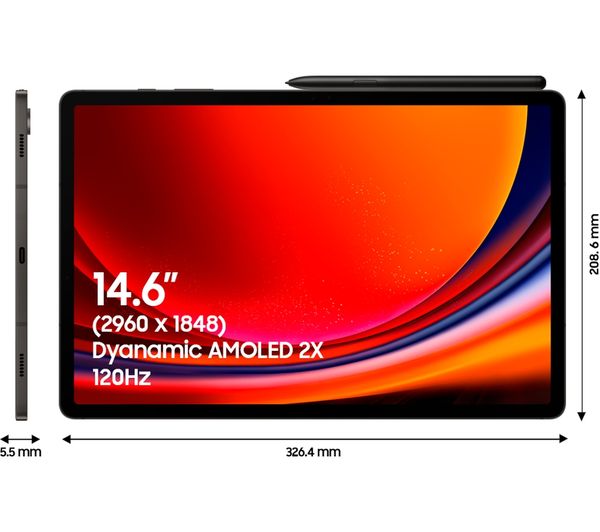 SAMSUNG Galaxy Tab S9 Ultra 14.6" 5G Tablet - 256 GB, Graphite - SM ...