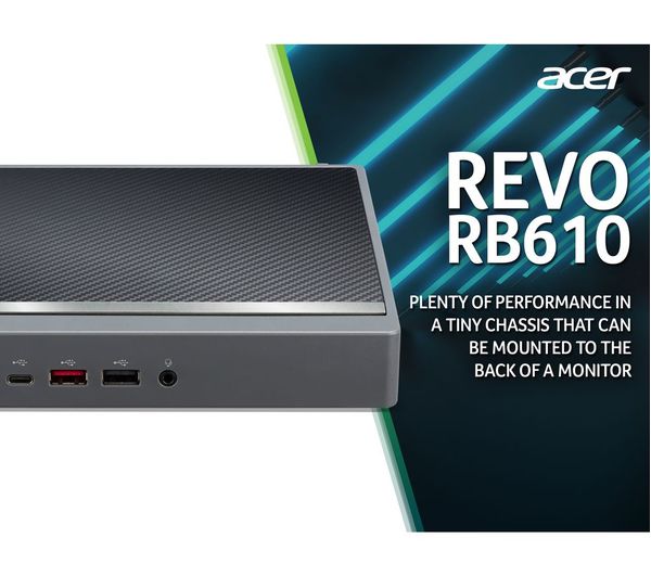 ACER Revo RB610 Desktop Mini PC - Intel® Core™ i3, 512 GB SSD, Black ...