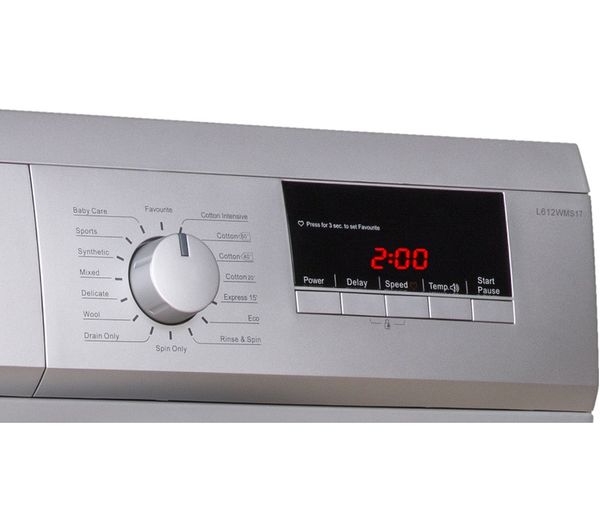 LOGIK L612WMS17 6 kg 1200 Spin Washing Machine - Silver - L612WMS17 ...