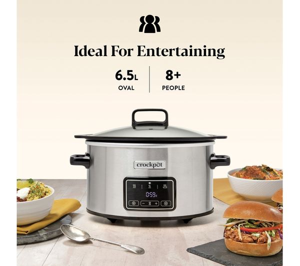 CROCK-POT Sizzle & Stew CSC112 6.5L Slow Cooker - Stainless Steel ...