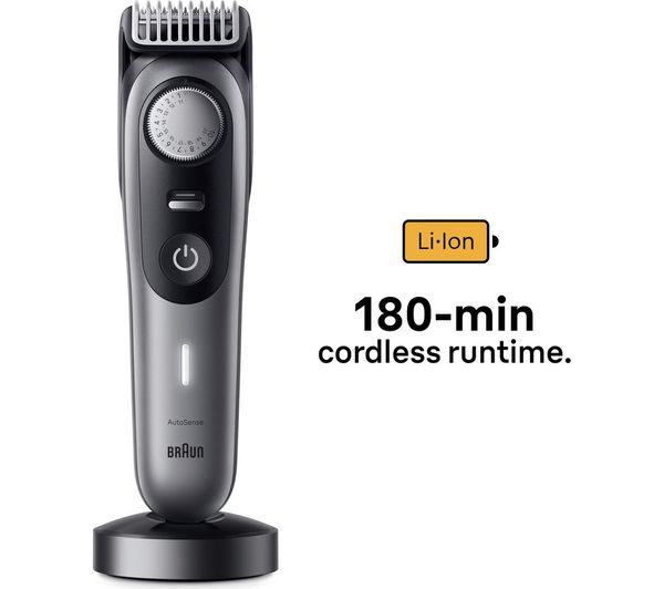 BRAUN Pro Beard Trimmer 9 BT9420 Wet & Dry Beard Trimmer - Black & Grey ...