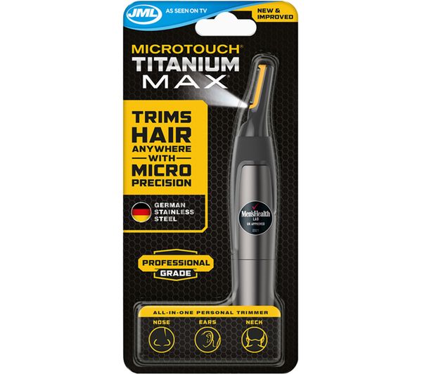 JML A001614 Microtouch Titanium Max Nose & Ear Trimmer - Black & Grey ...