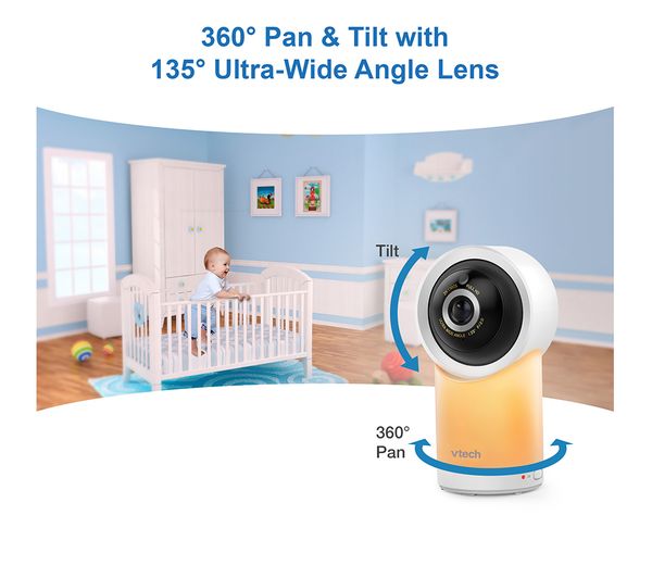 VTECH RM5766HD 5" LCD Screen Smart Video Baby Monitor - White - 307603 ...